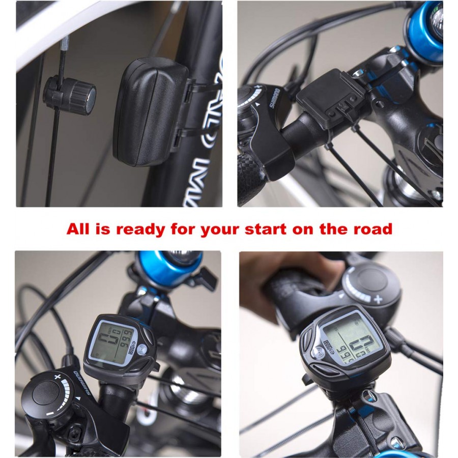 SOON GO Bike Speedometer, Bicycle Speedometer Wireless Bike Computer ...