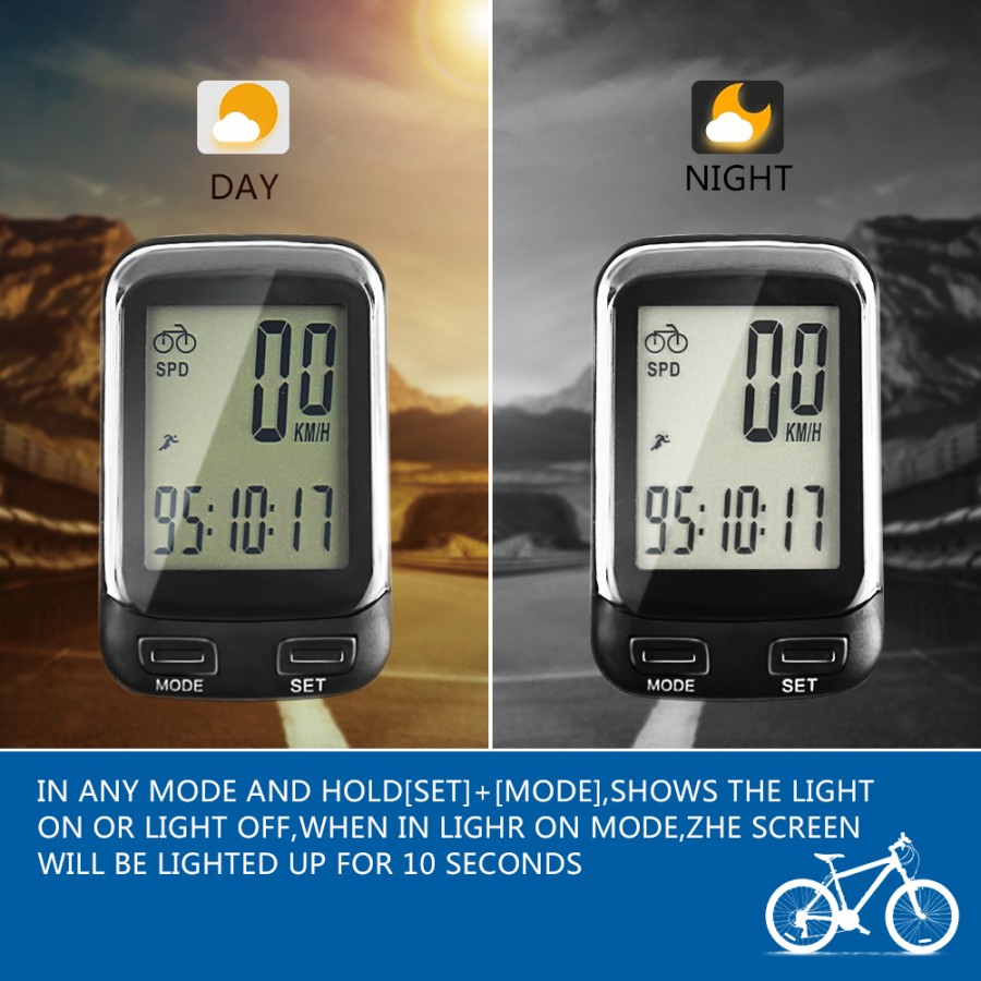 SOON GO Bike Computer Wireless Waterproof KM Cycle Speedometer ...